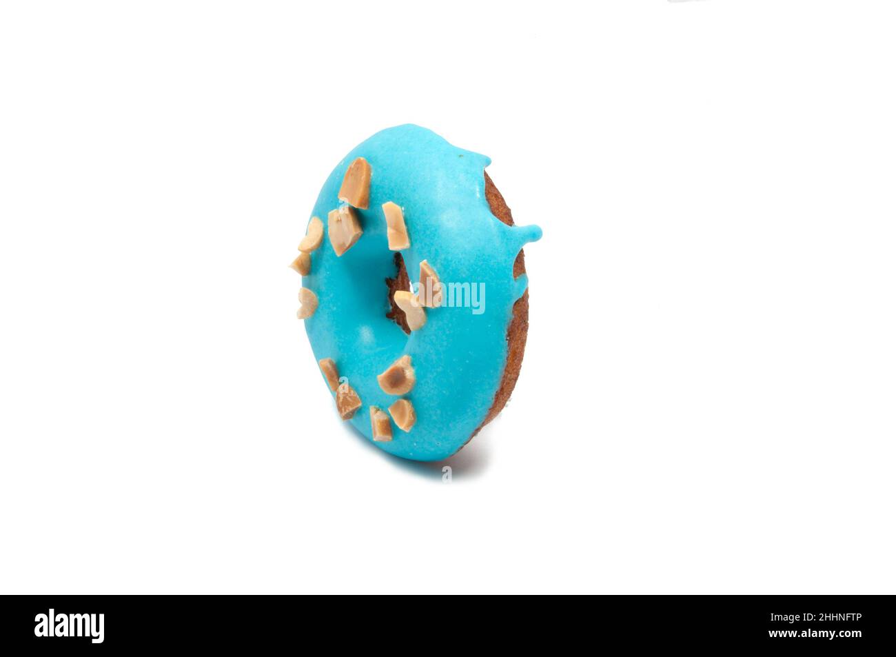 Chocolate blue exclusive dessert donut isolated on the white Stock ...