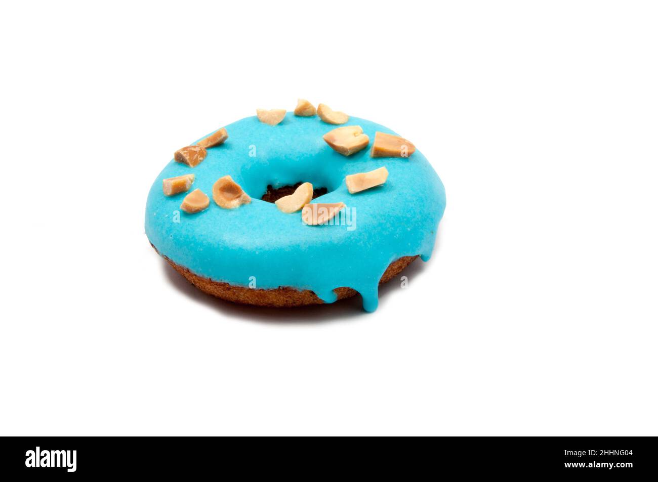 Chocolate blue exclusive dessert donut isolated on the white Stock ...