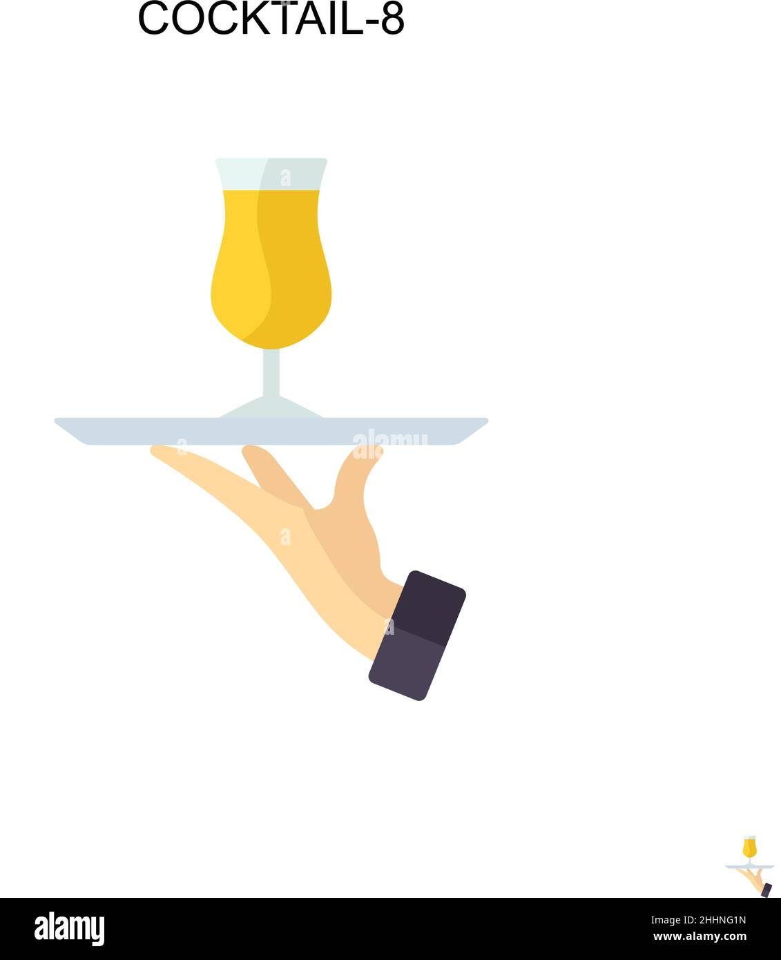 Cocktail-8 Simple vector icon.Perfect color modern pictogram on ...