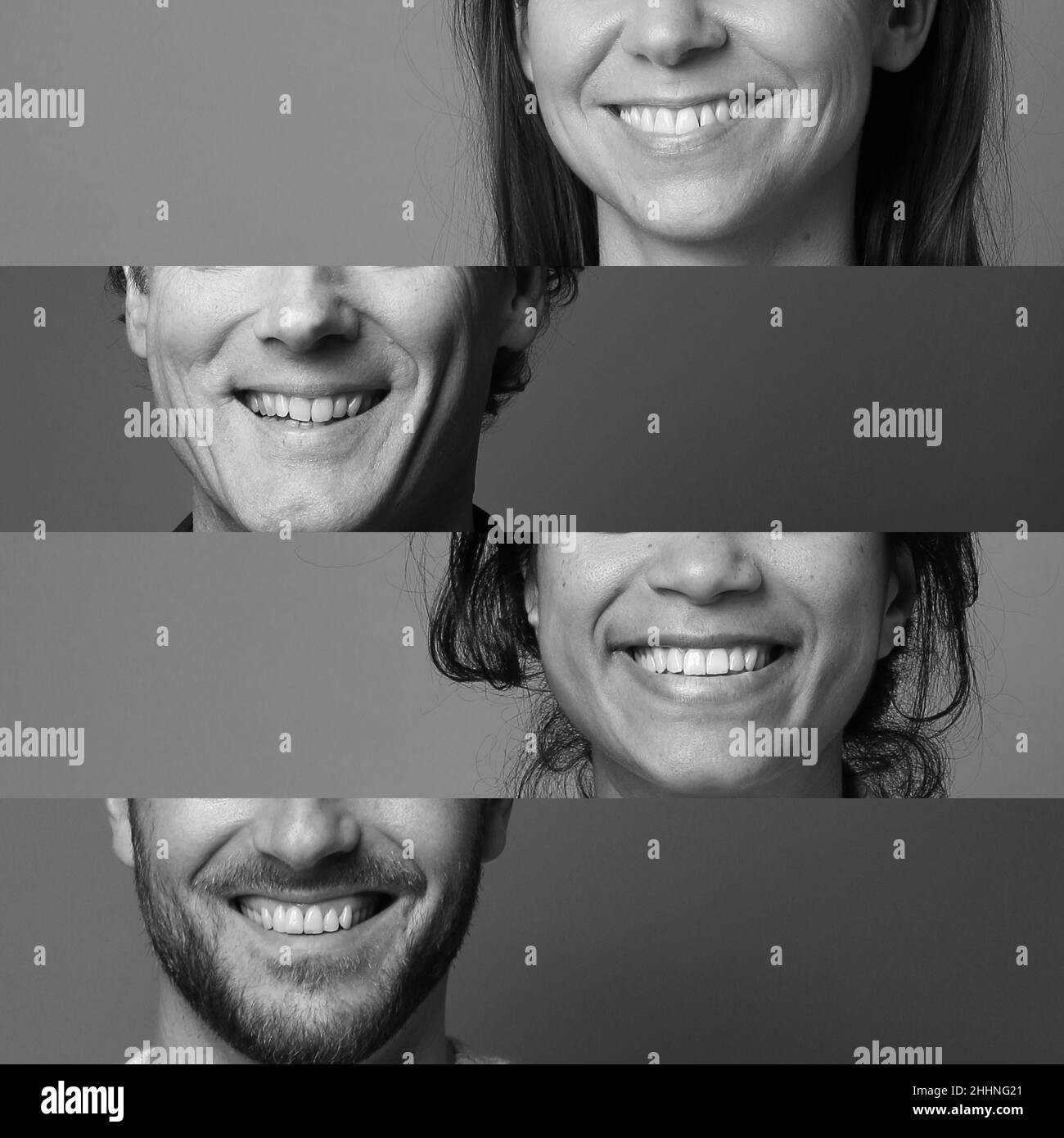 Group of people in a collage Stock Photo - Alamy