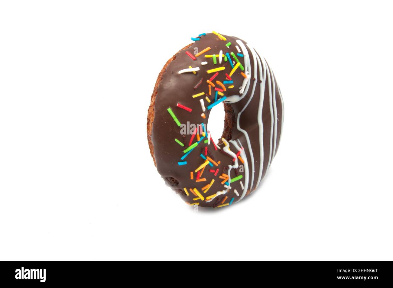 Chocolate exclusive dessert donut isolated on the white Stock Photo - Alamy