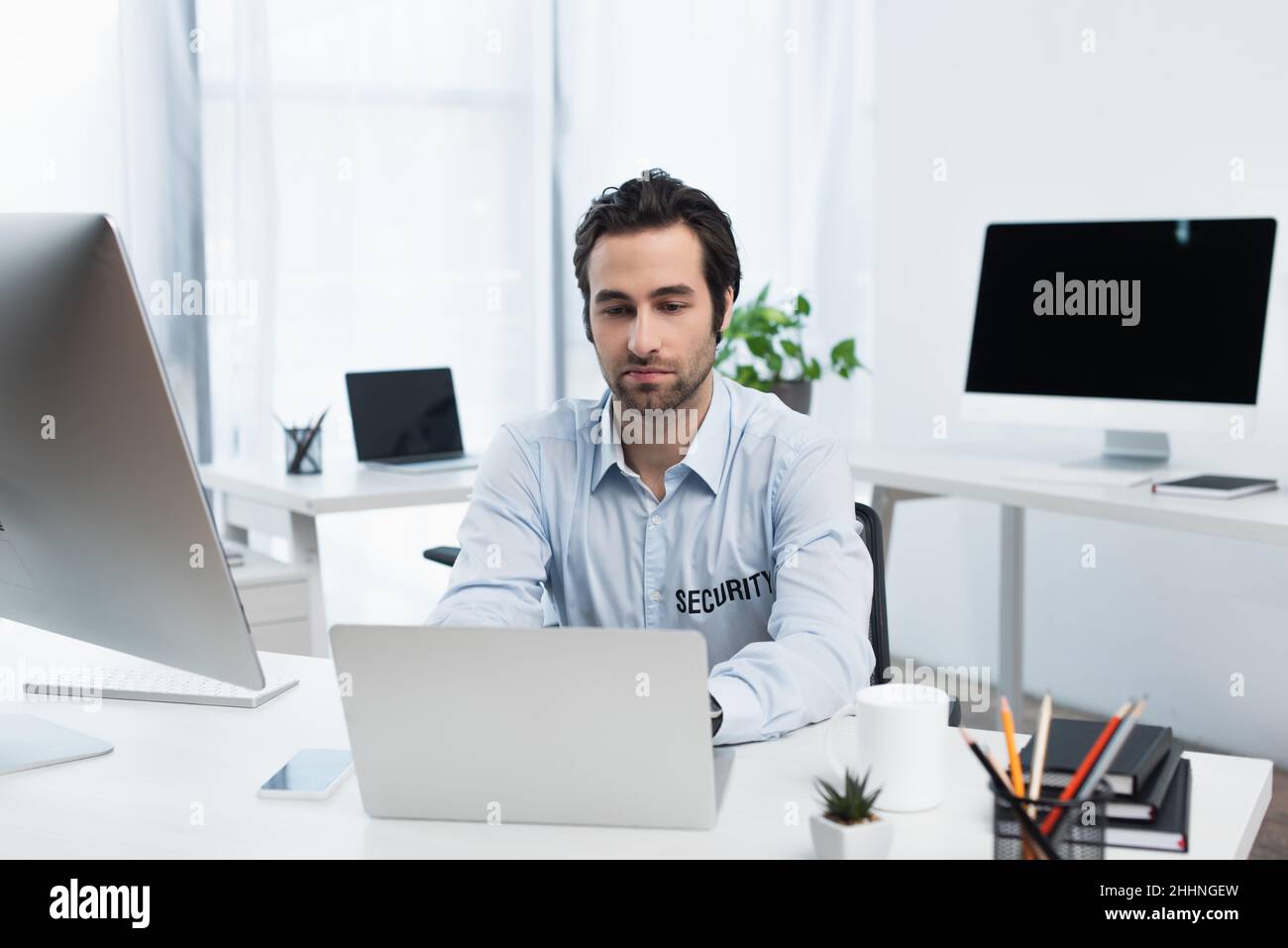 Control room monitors blurred hi-res stock photography and images - Alamy