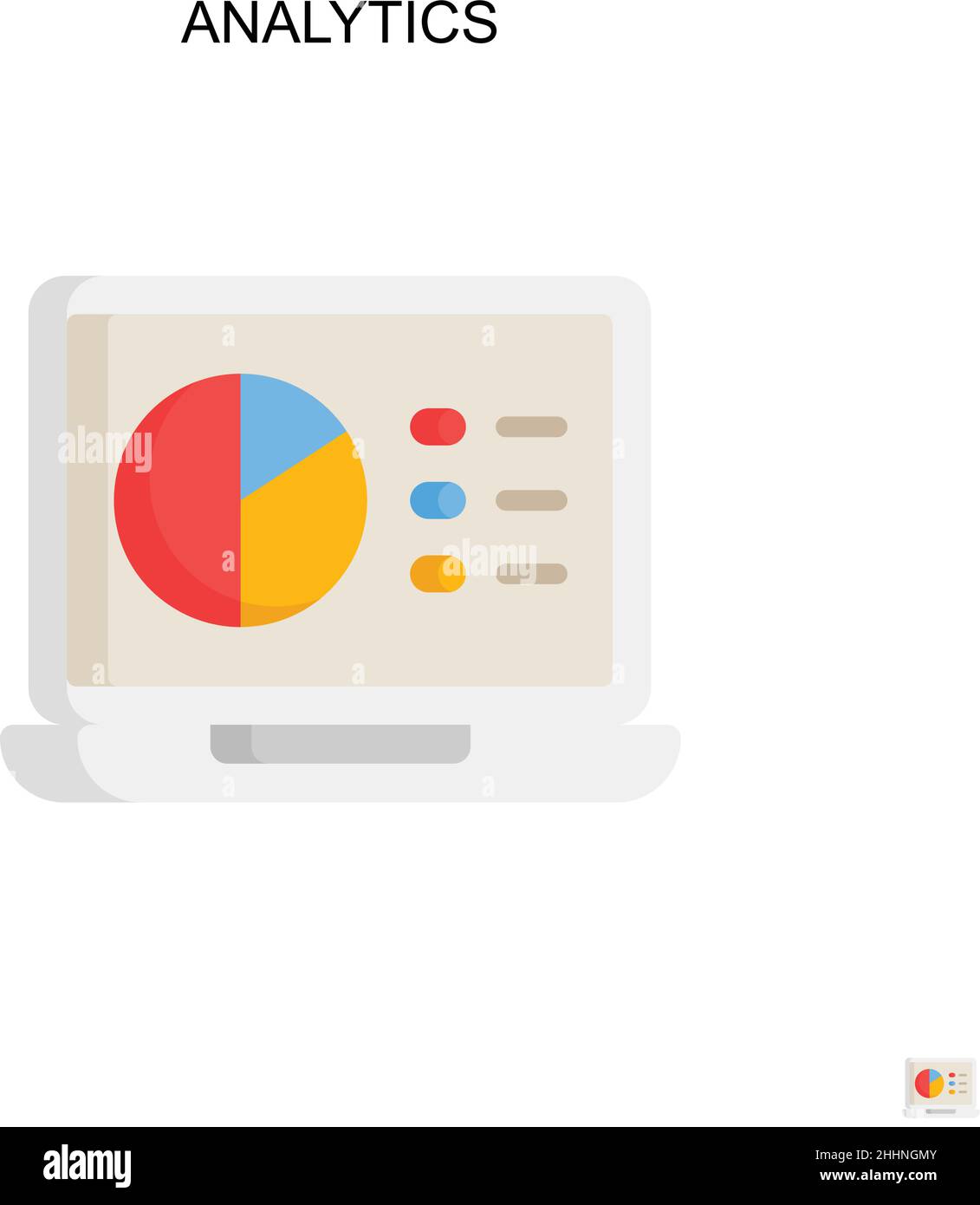 Analytics Simple vector icon.Perfect color modern pictogram on editable ...