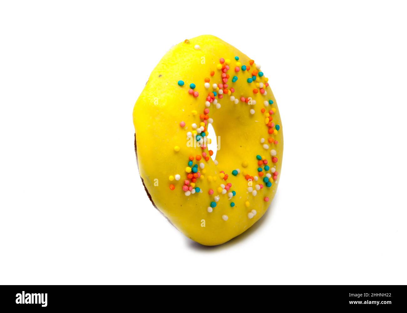 yellow donut isolated on the white background Stock Photo - Alamy