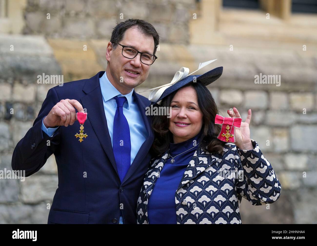 Tanya Ednan-Laperouse and Nadim Ednan-Laperouse after receiving OBEs ...