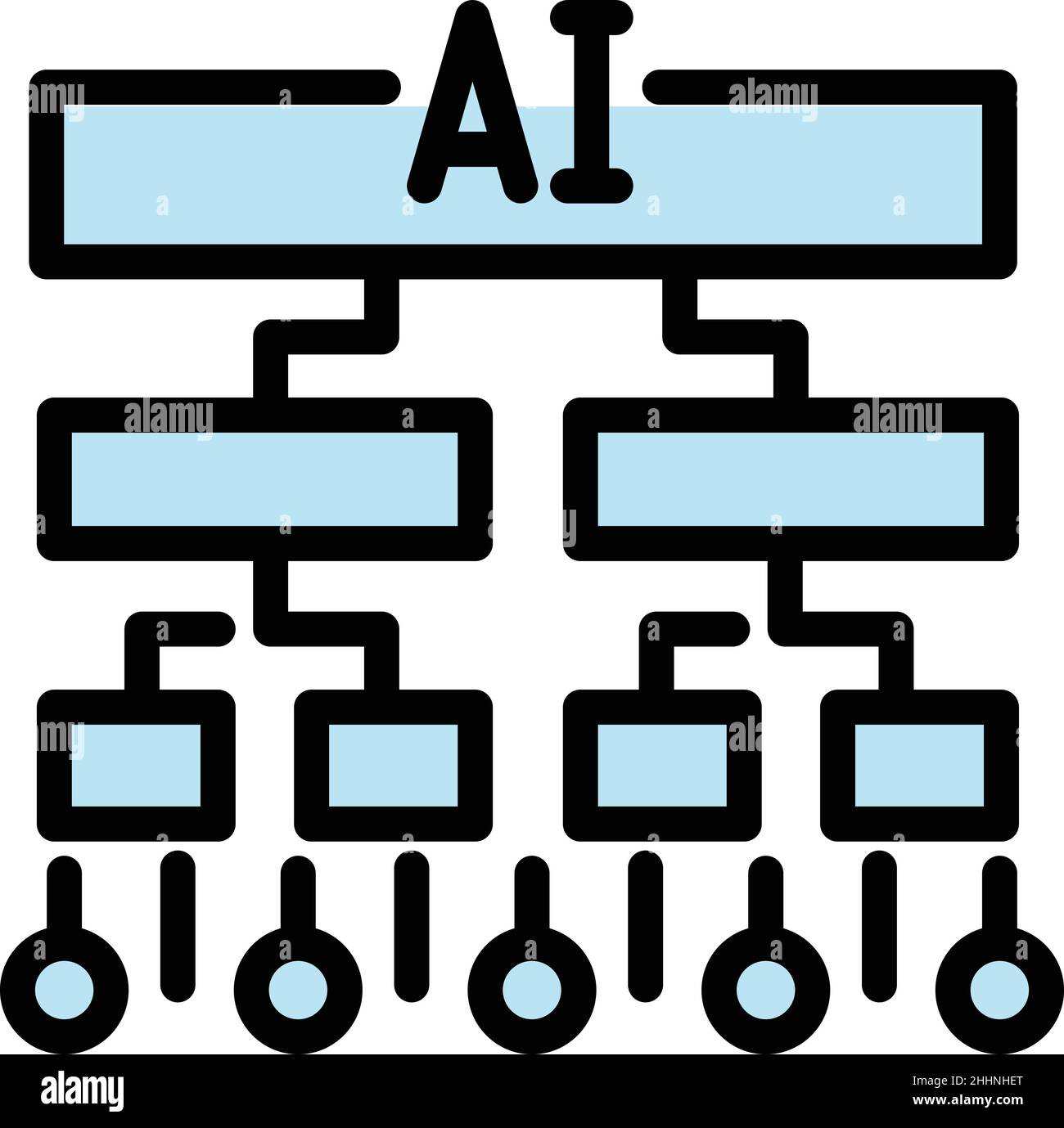 Ai scheme icon outline vector. Network machine. Digital circuit Stock ...