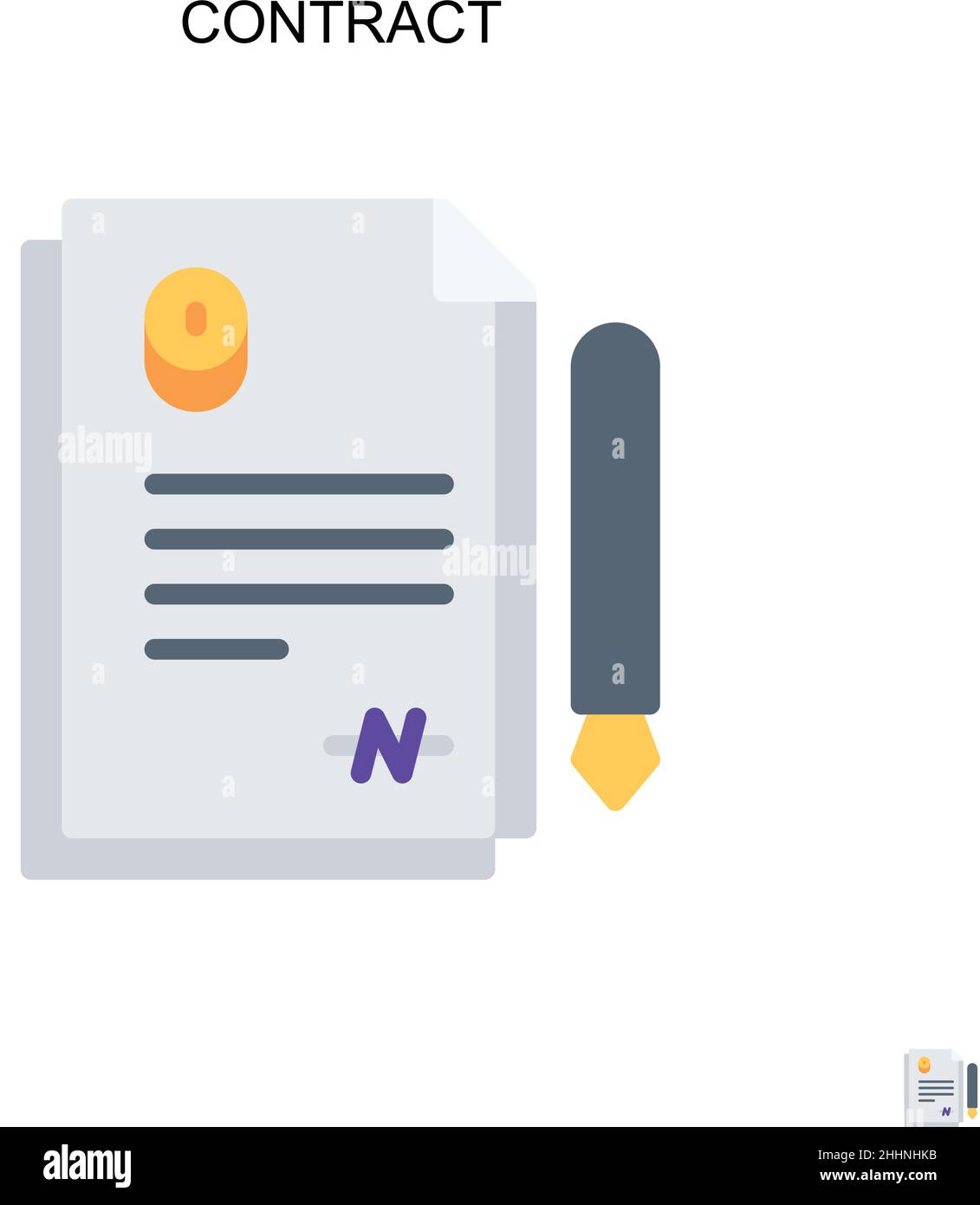 Contract Simple vector icon.Perfect color modern pictogram on editable ...