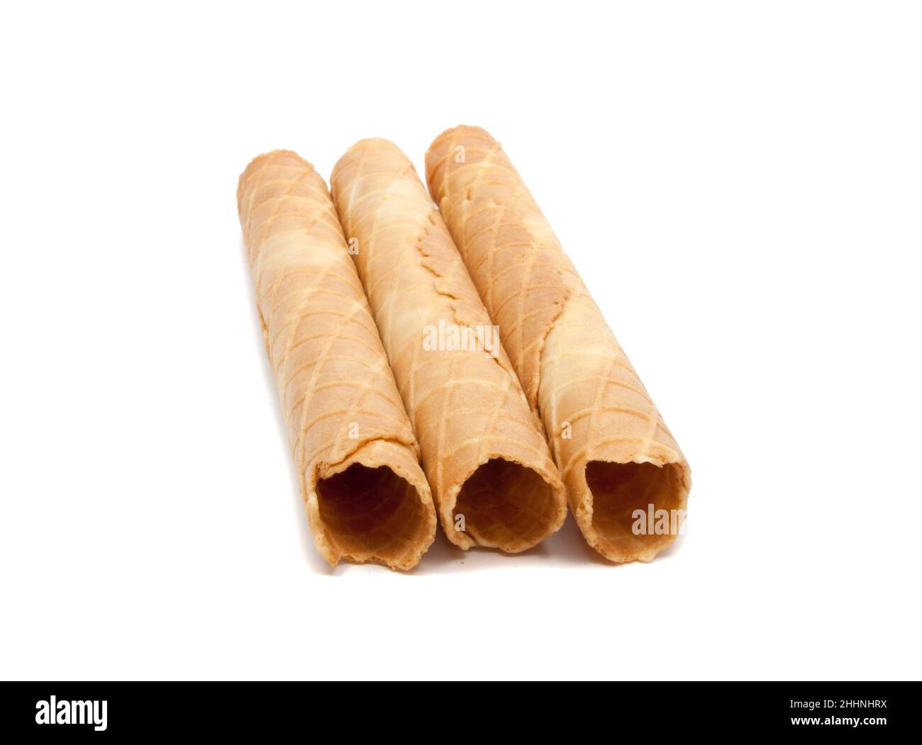 Waffle rolls isolated on the white background Stock Photo - Alamy