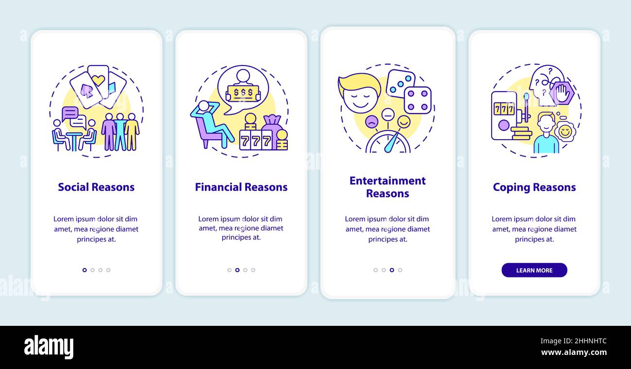 Reasons to gamble onboarding mobile app screen Stock Vector Image & Art ...