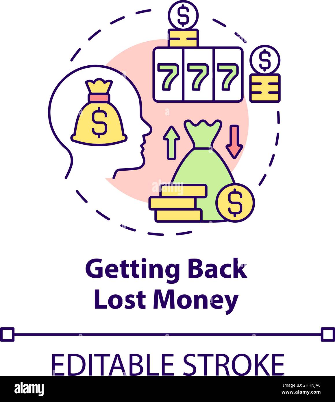 Getting back lost money concept icon Stock Vector Image & Art - Alamy