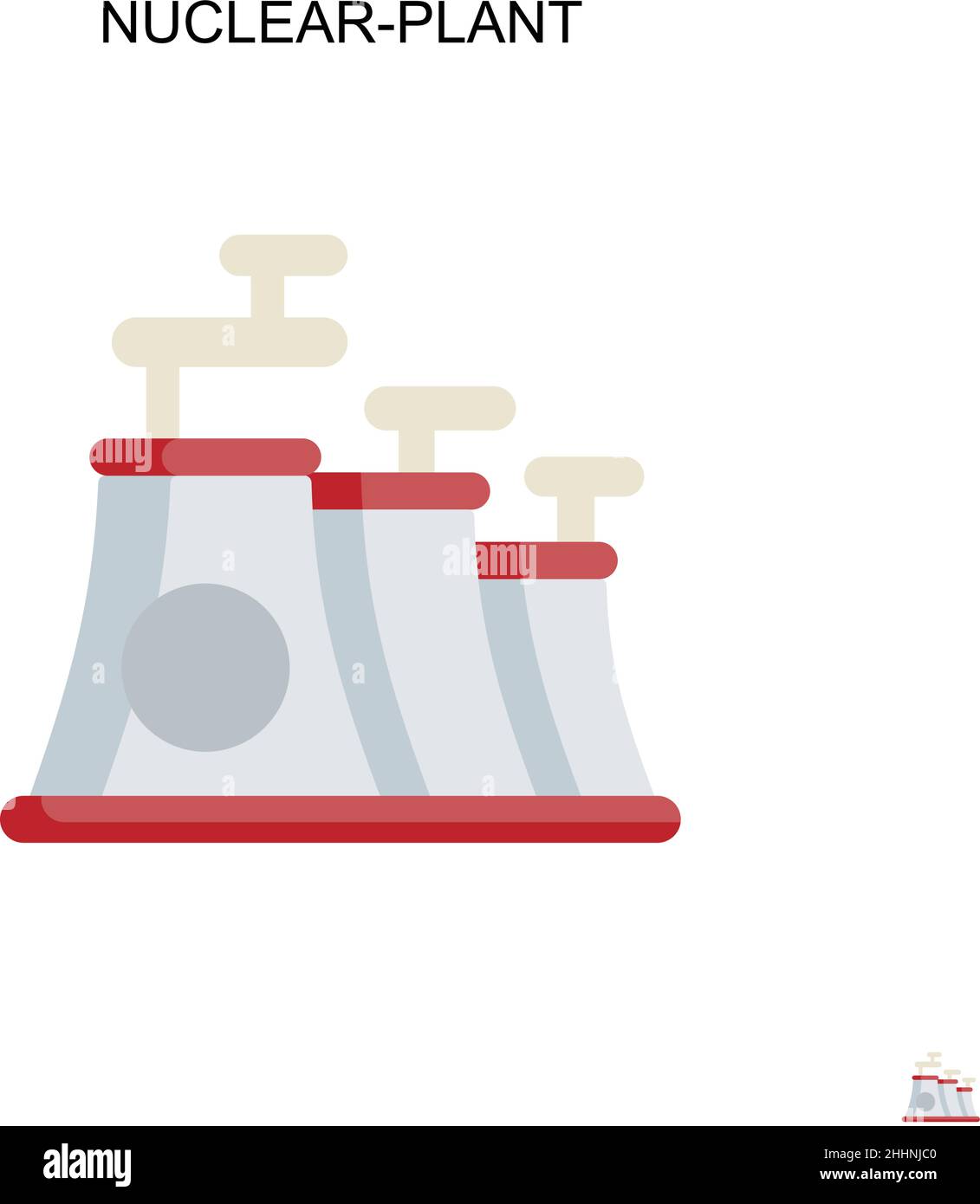 Nuclear-plant Simple vector icon.Perfect color modern pictogram on ...