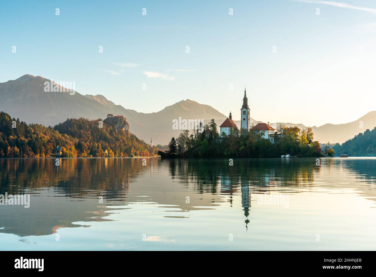 The famous Alpine Lake Bled (Blejsko jezero) in Slovenia, an amazing ...