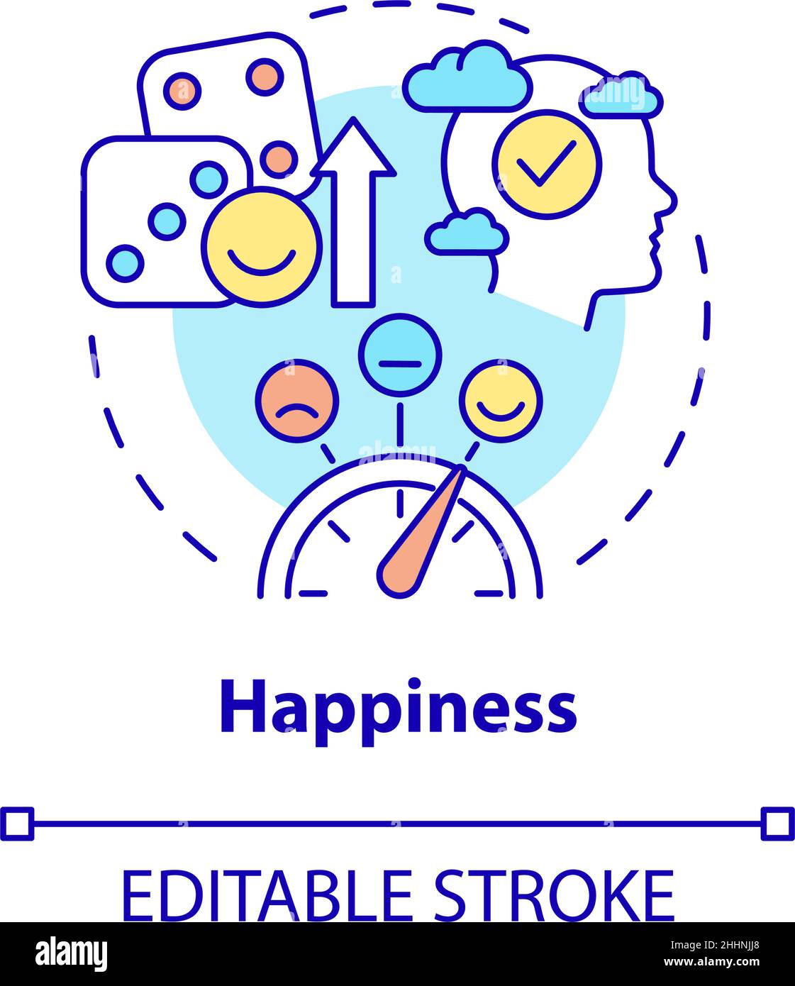 Happiness concept icon Stock Vector Image & Art - Alamy