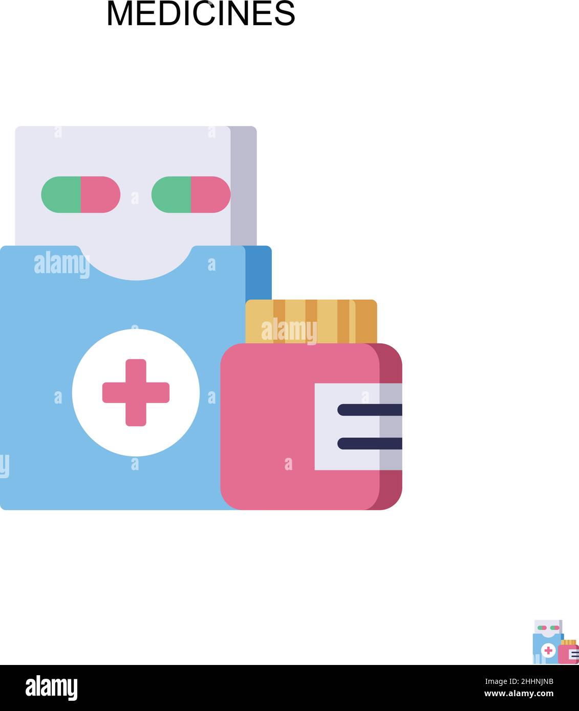 Medicines Simple vector icon.Perfect color modern pictogram on editable ...