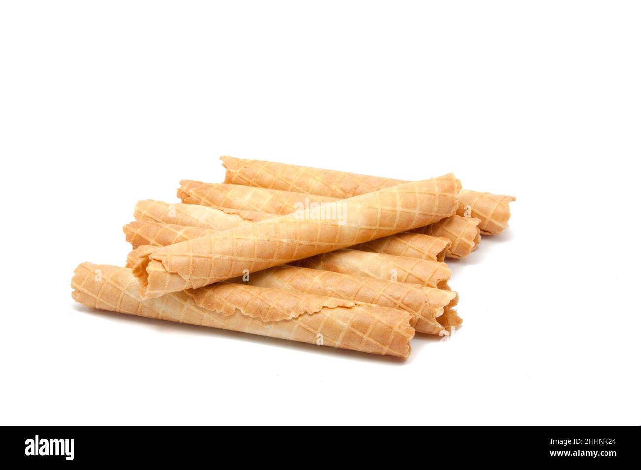 Waffle rolls isolated on the white background Stock Photo - Alamy