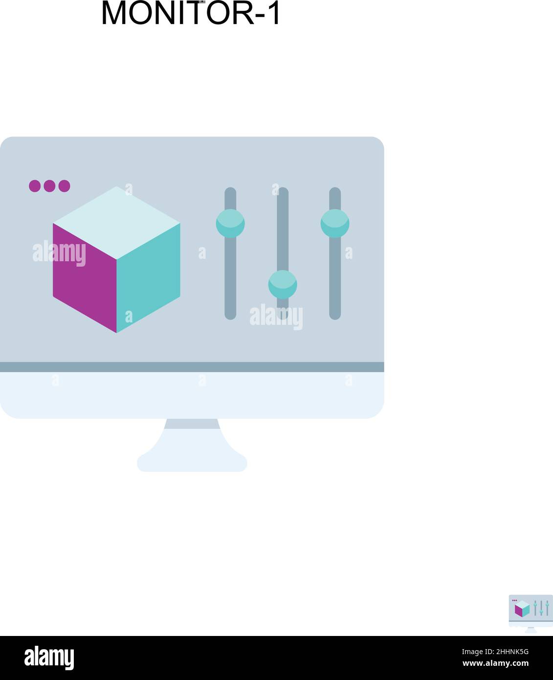 Monitor-1 Simple vector icon.Perfect color modern pictogram on editable ...