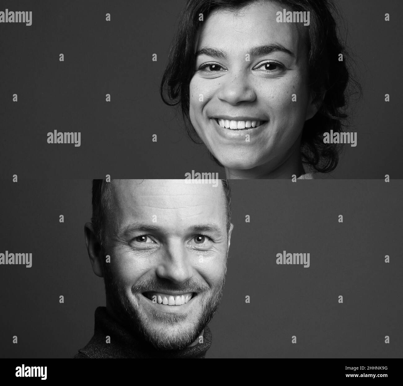 Group of people in a collage Stock Photo - Alamy