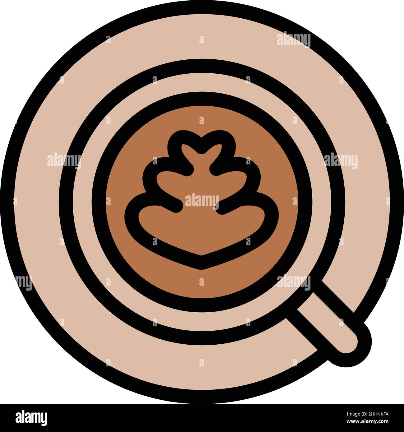Top view coffee cup icon outline vector. Machine espresso. Cold work Stock Vector Image & Art ...