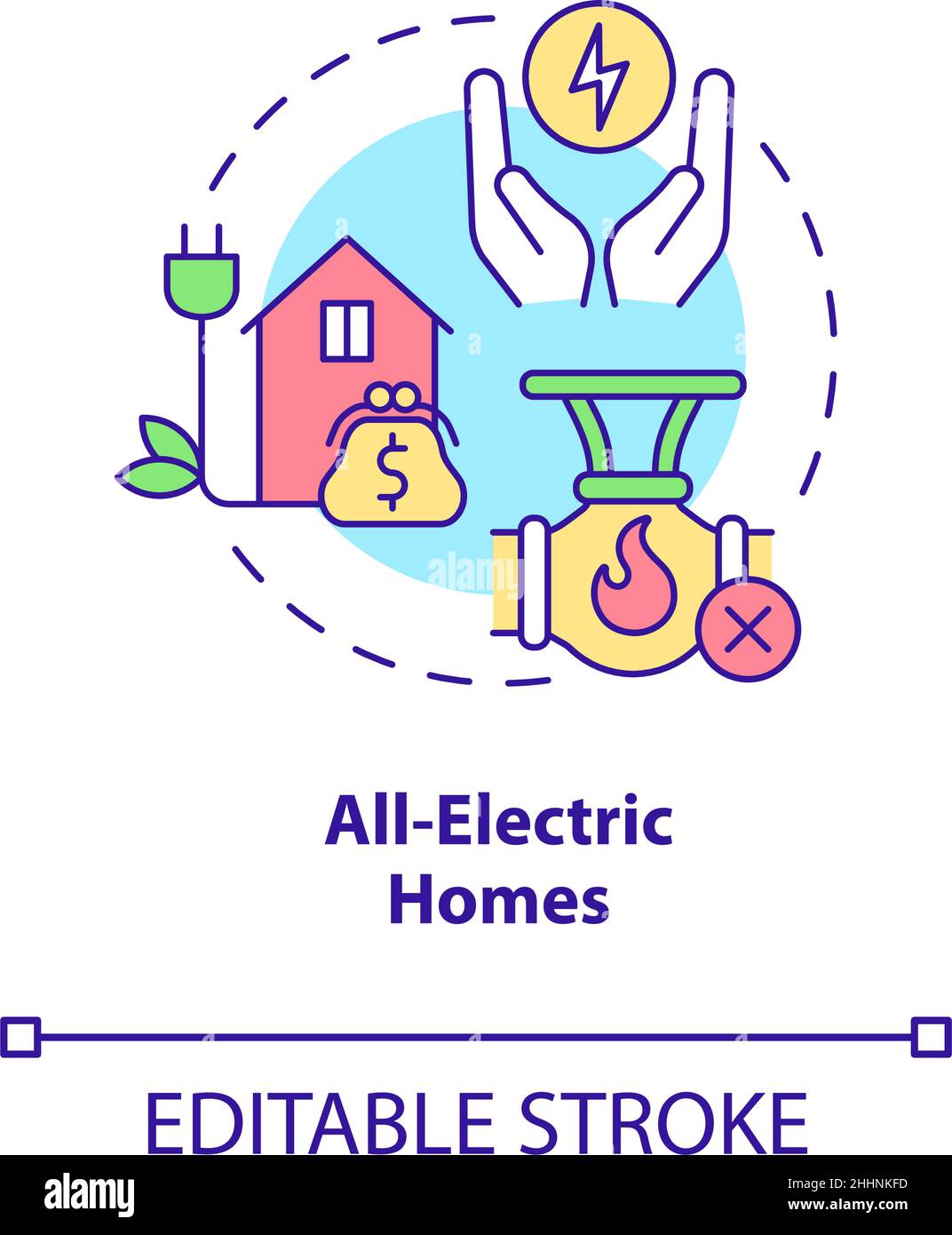 All electric homes concept icon Stock Vector Image & Art - Alamy
