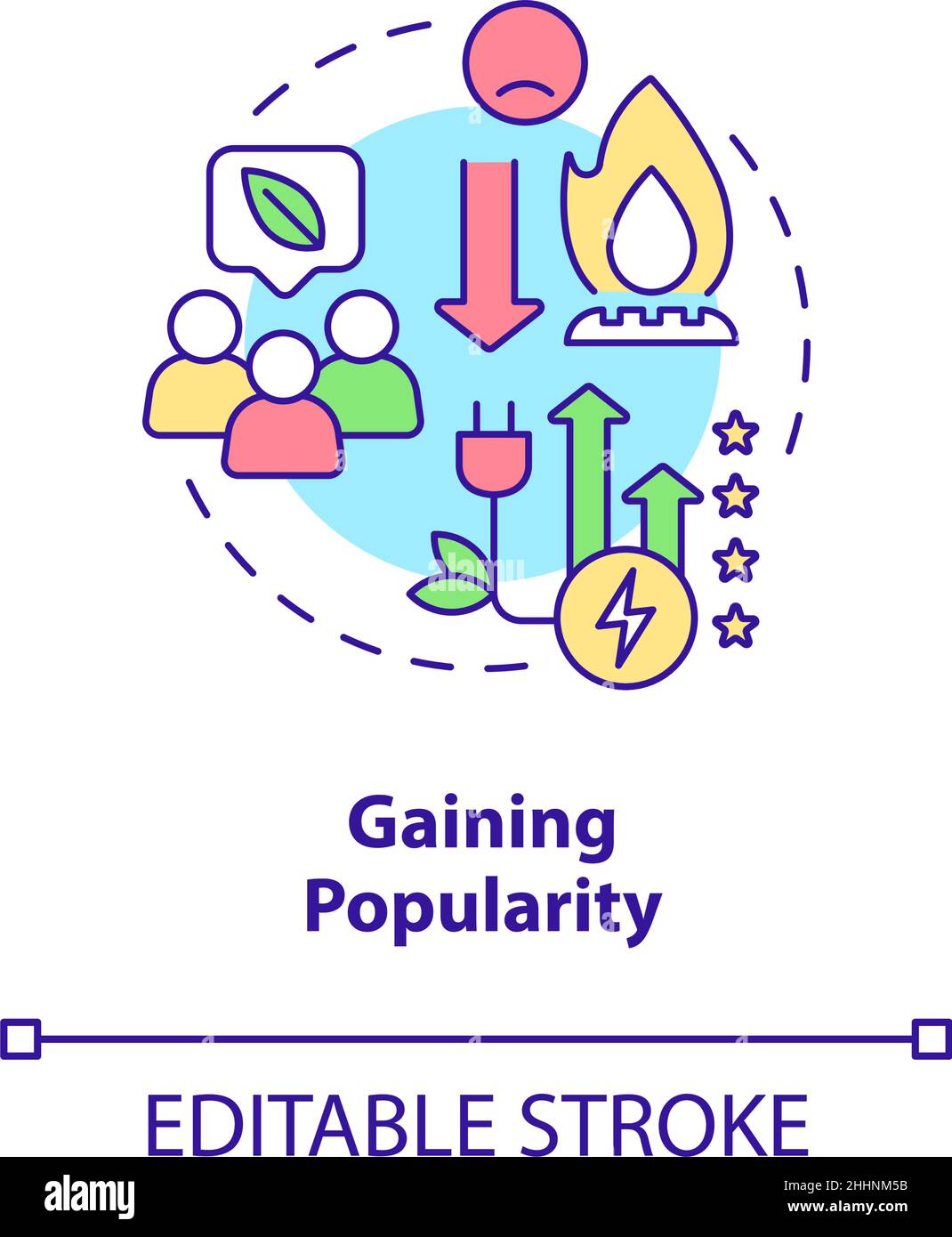 Gaining popularity concept icon Stock Vector Image & Art - Alamy