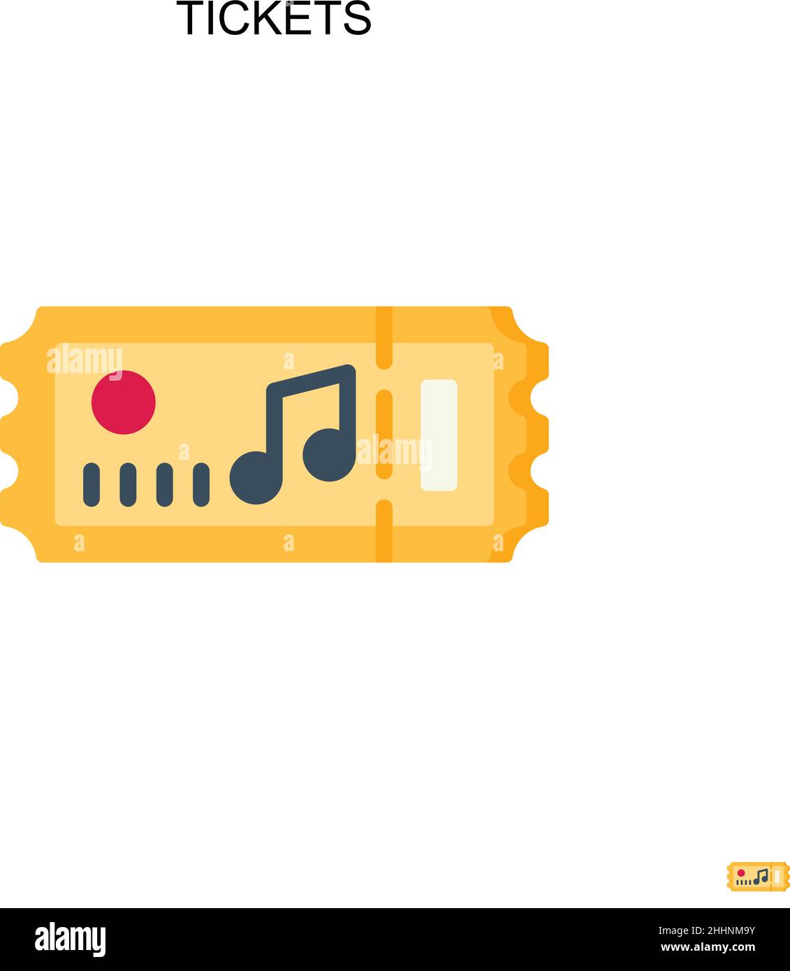 Tickets Simple vector icon.Perfect color modern pictogram on editable ...