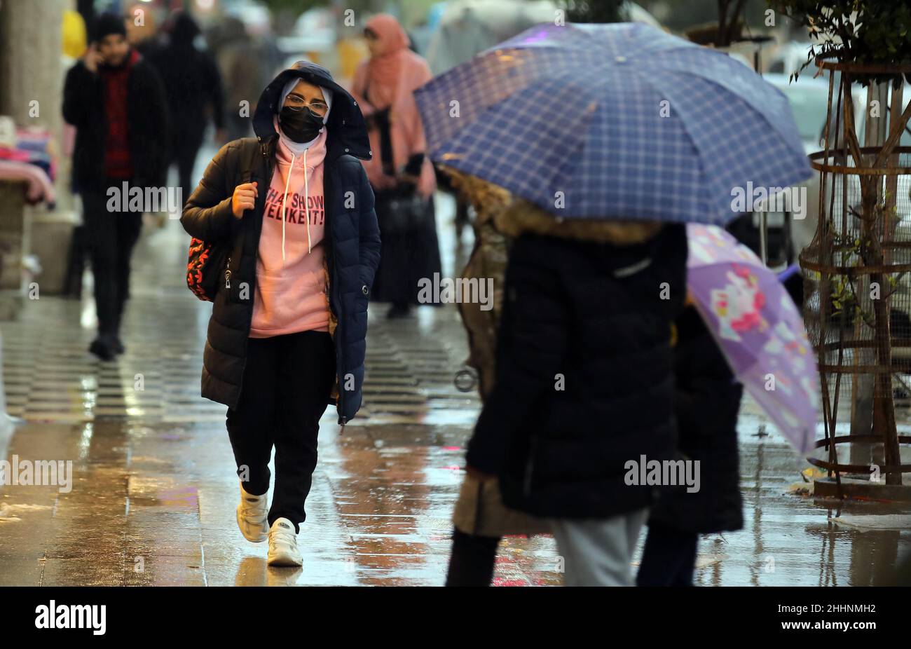 January 23, 2022, Gaza City, The Gaza Strip, Palestine: Heavy rain ...