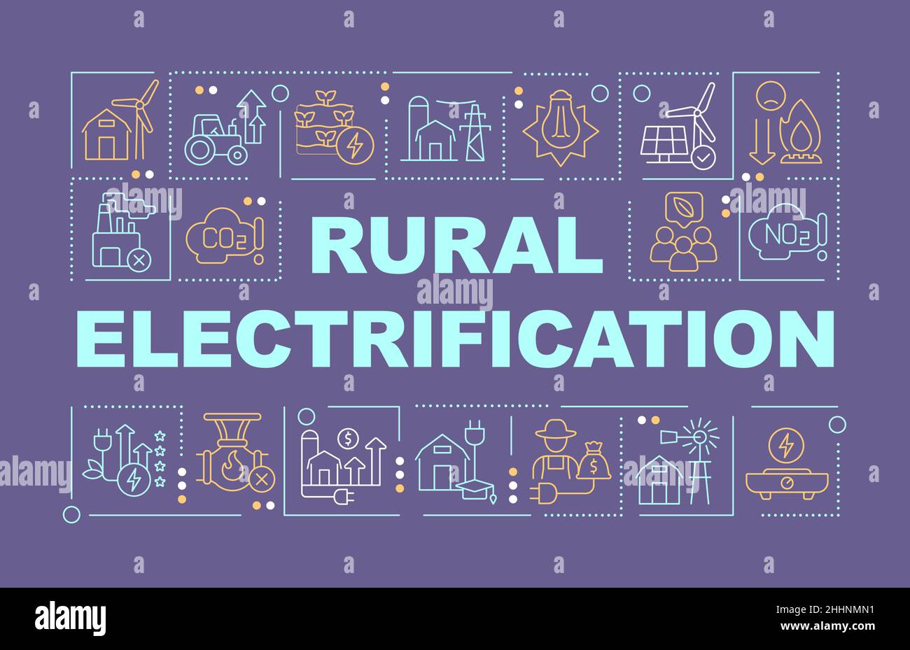 Rural electrification word concepts purple banner Stock Vector Image ...