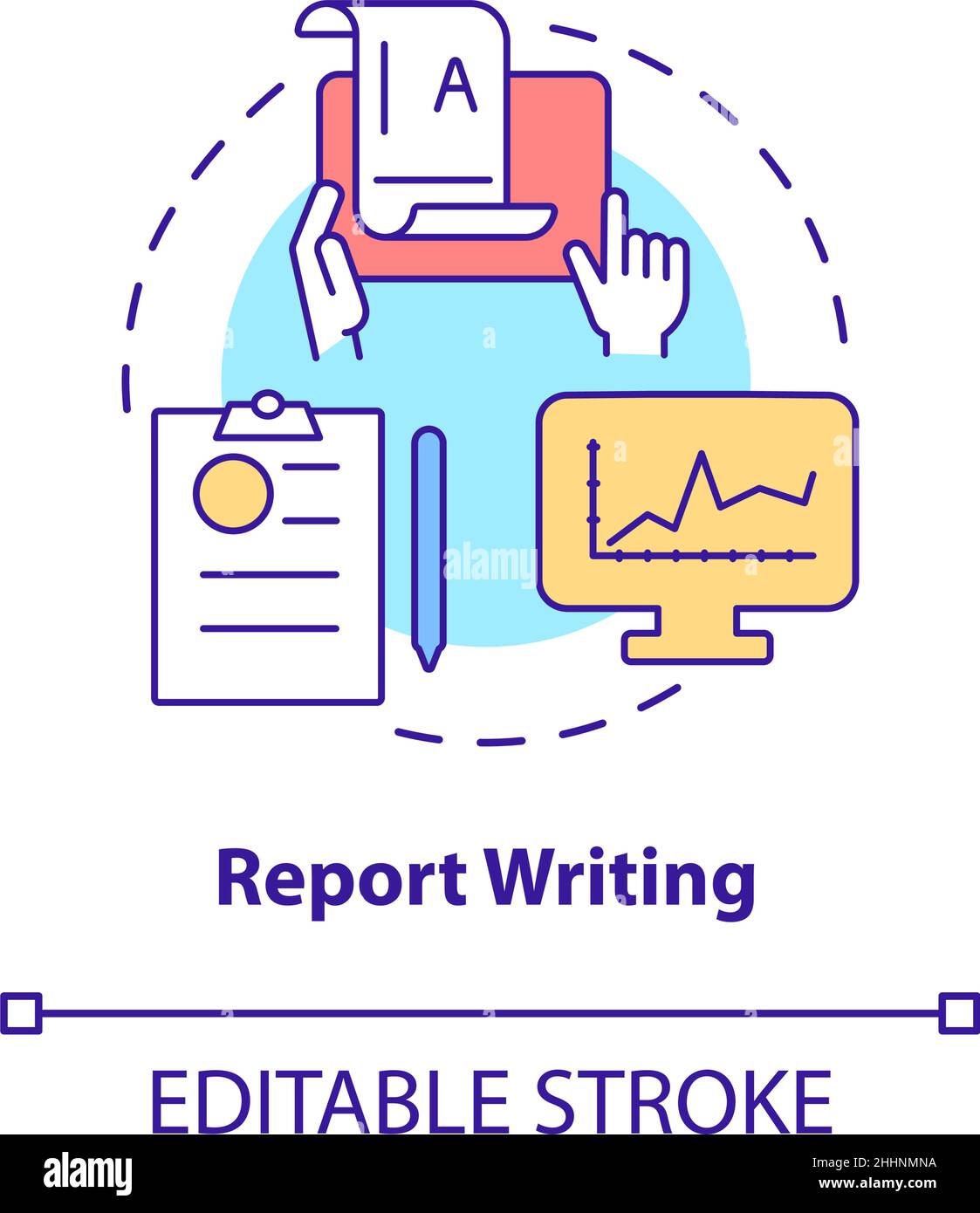 Report writing concept icon Stock Vector Image & Art - Alamy