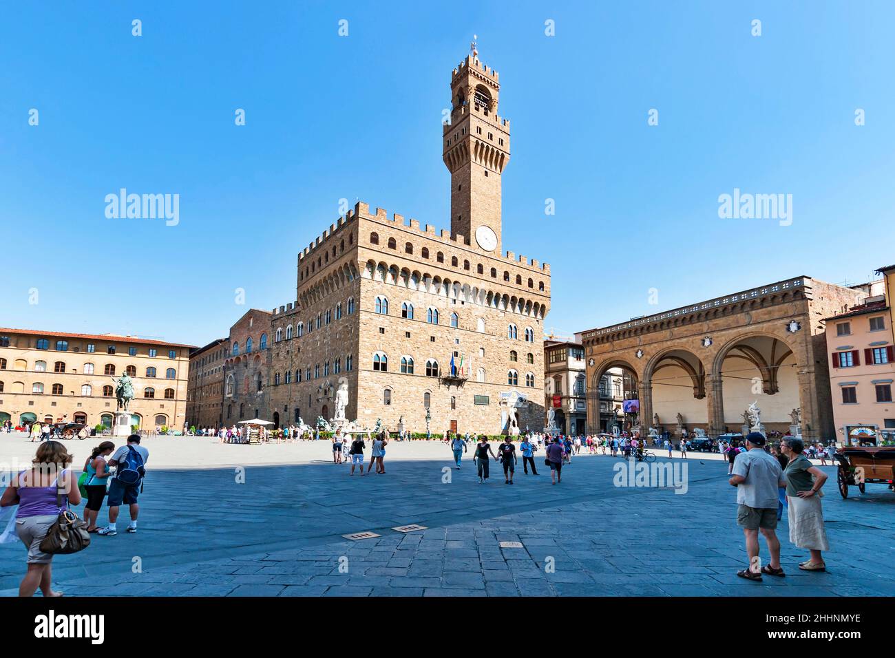 Cityscape, Piazza della Signoria square, Florence, Tuscany, Italy ...