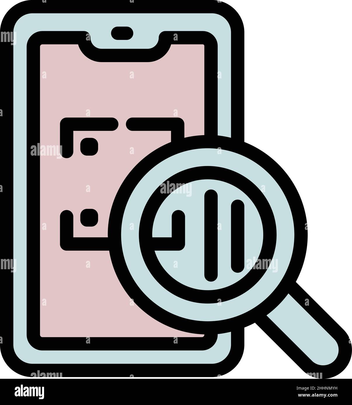 Search qr code icon outline vector. Mobile scan. Hand payment Stock ...