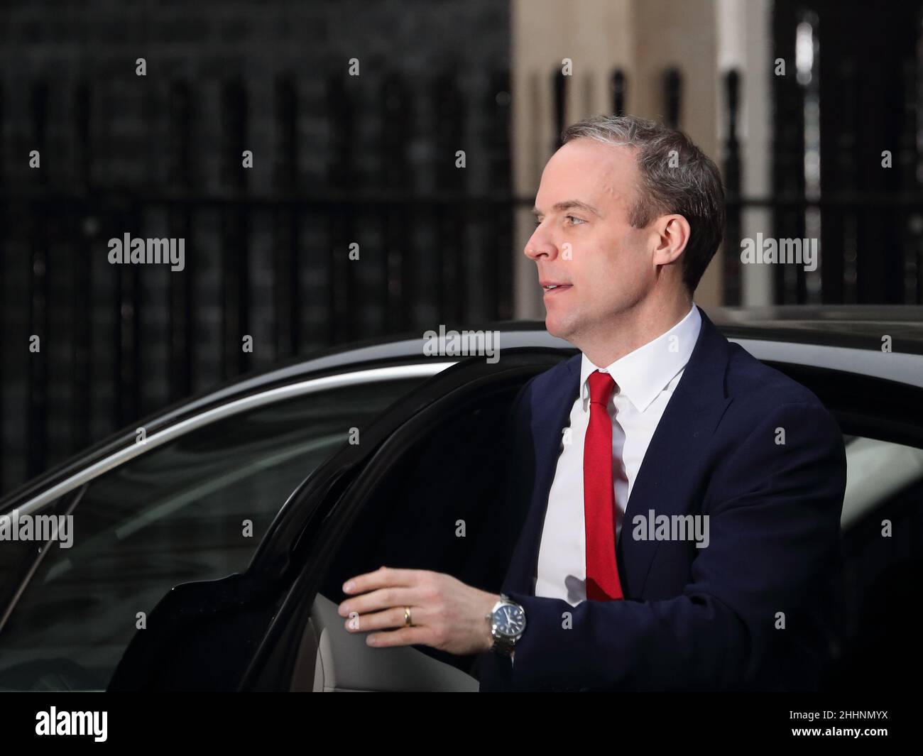 London, UK. 25th Jan, 2022. Deputy Prime Minister Dominic Raab arrives ...