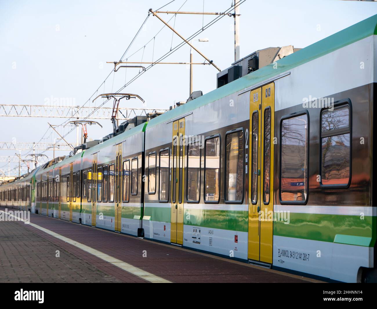 A new electric train at the station Stock Photo - Alamy