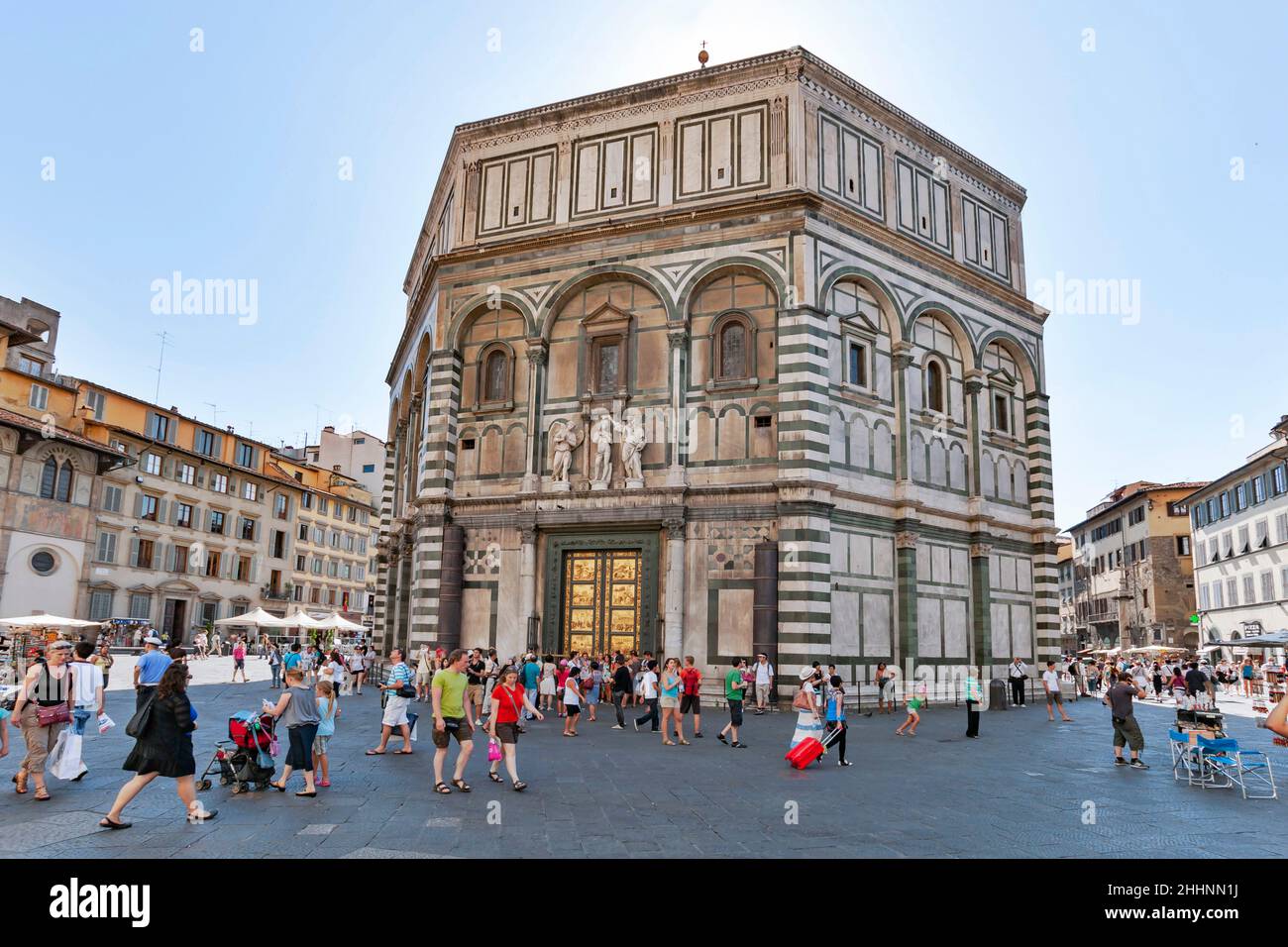 Cityscape, Piazza Duomo square, View of the Baptistery of San Giovanni ...
