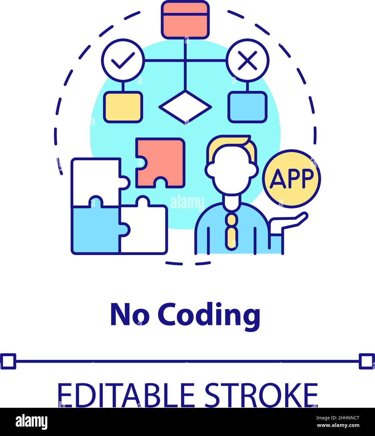 No Coding Concept Icon Stock Vector Image And Art Alamy 3631