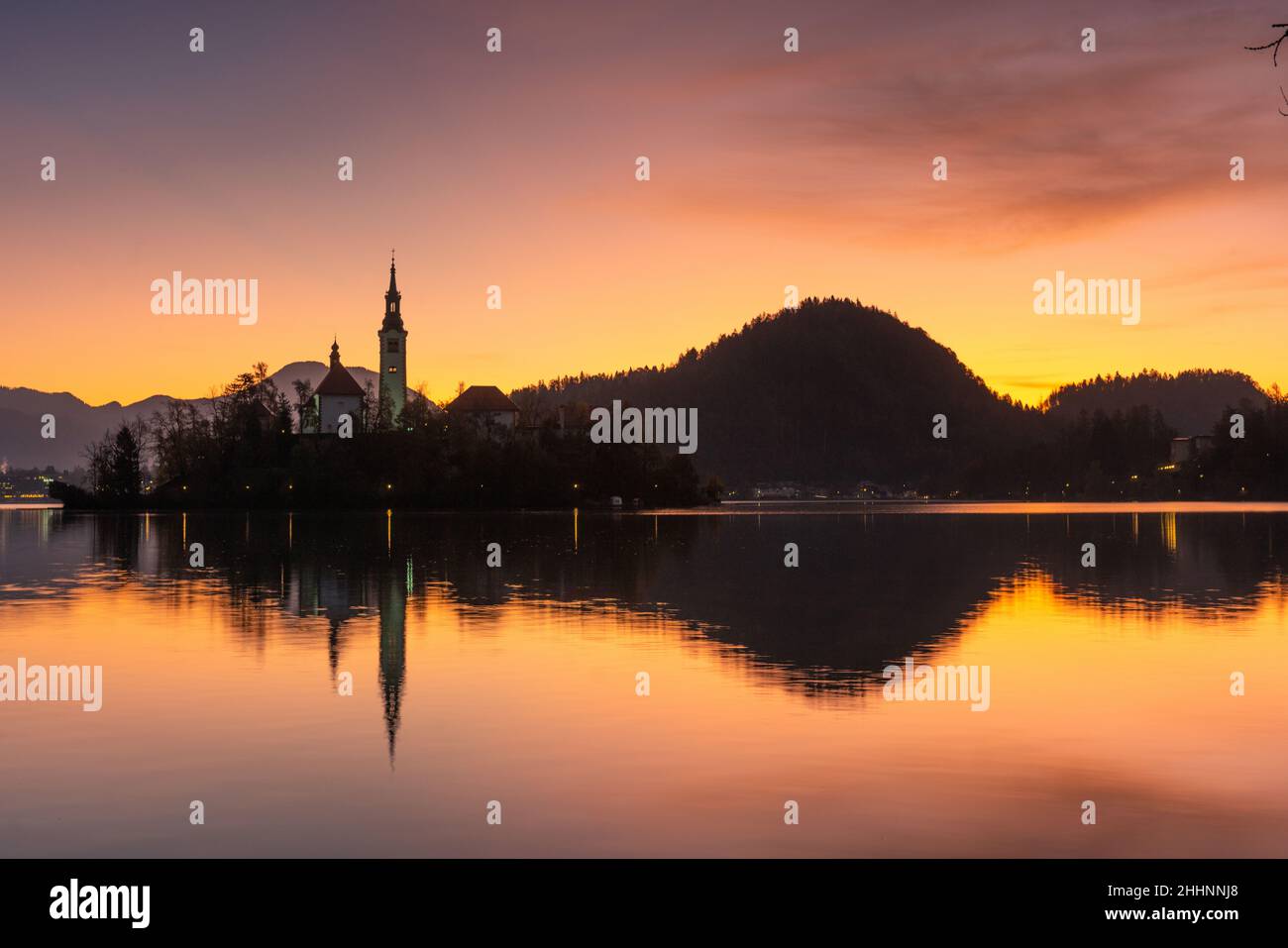 The famous Alpine Lake Bled (Blejsko jezero) in Slovenia, an amazing ...