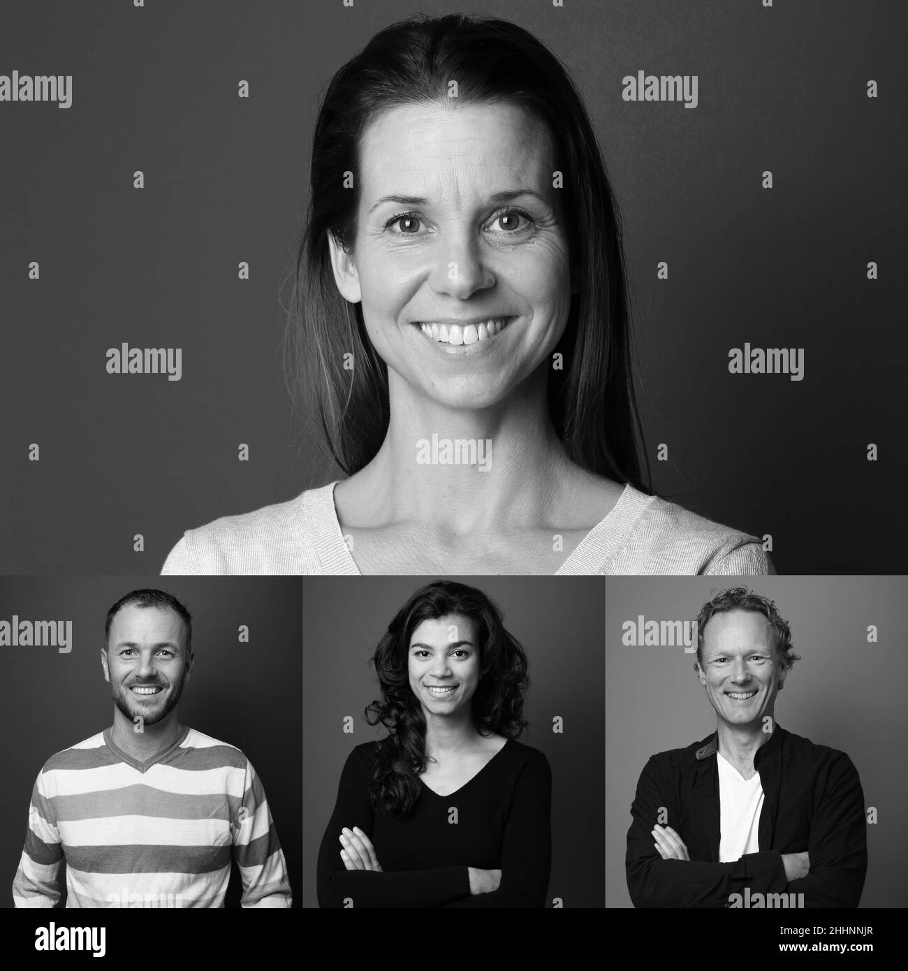 Group of people in a collage Stock Photo - Alamy