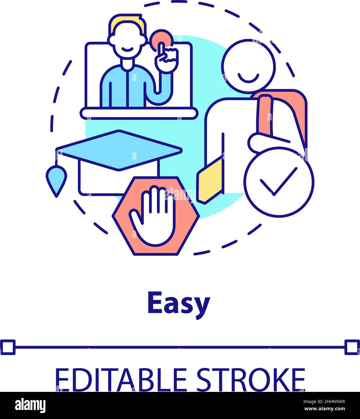 Easy concept icon Stock Vector Image & Art - Alamy