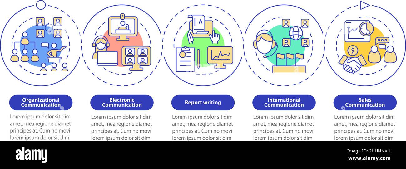 Corporate communication forms loop circle infographic template Stock ...