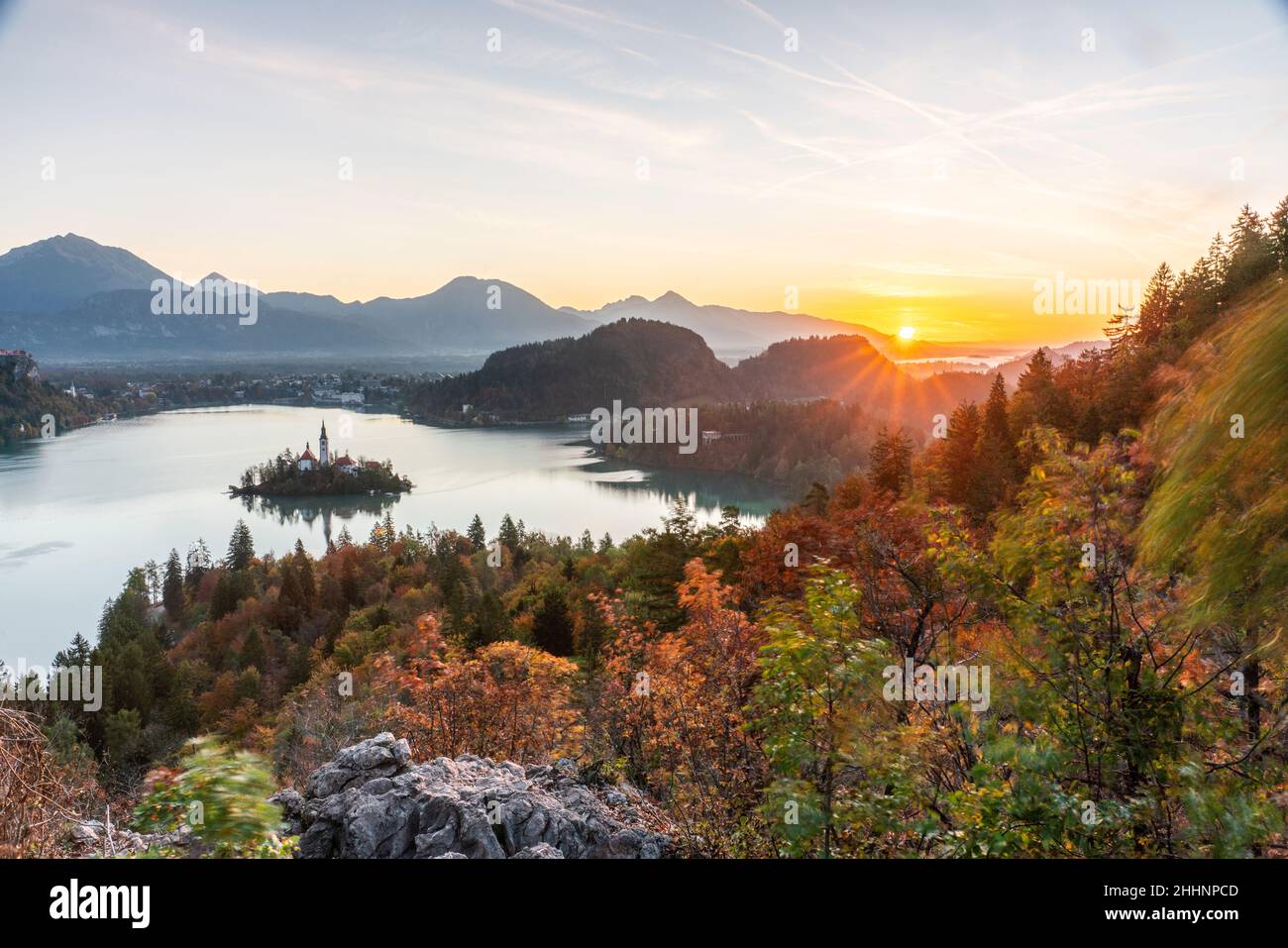 The silence of the ancient cities of Europe. Panoramic morning view of ...