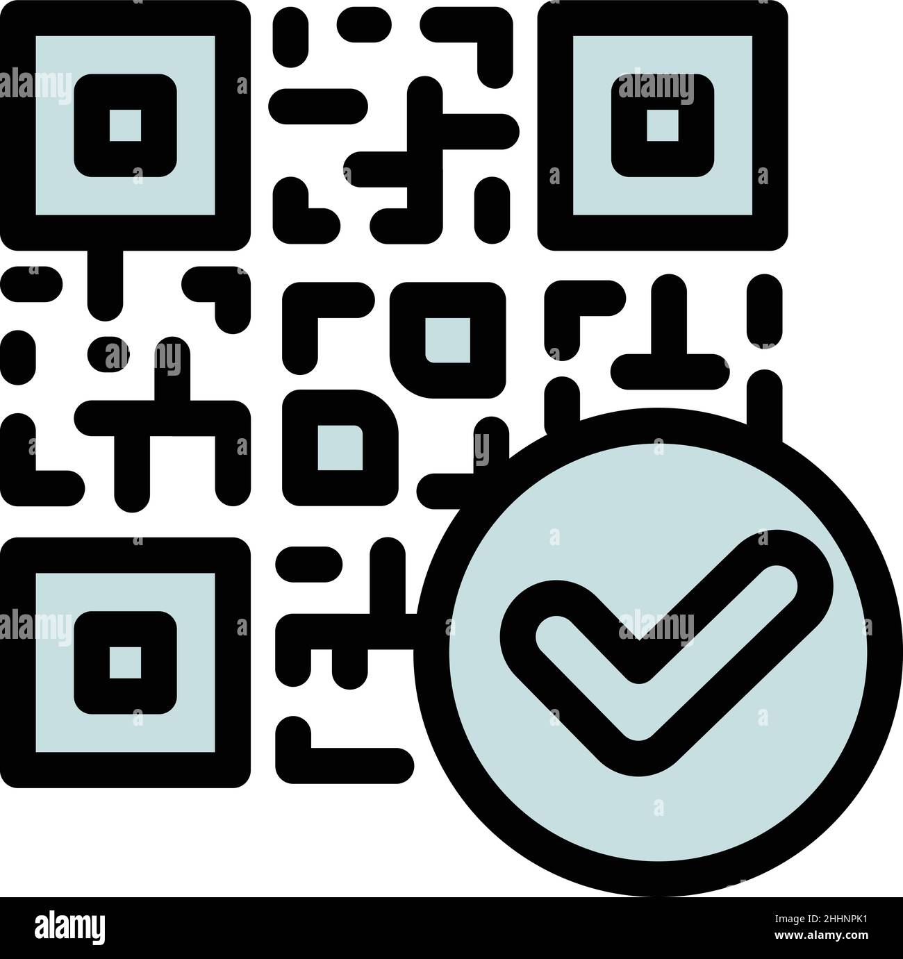 Approved qr code icon outline vector. Barcode payment. Scanner app ...