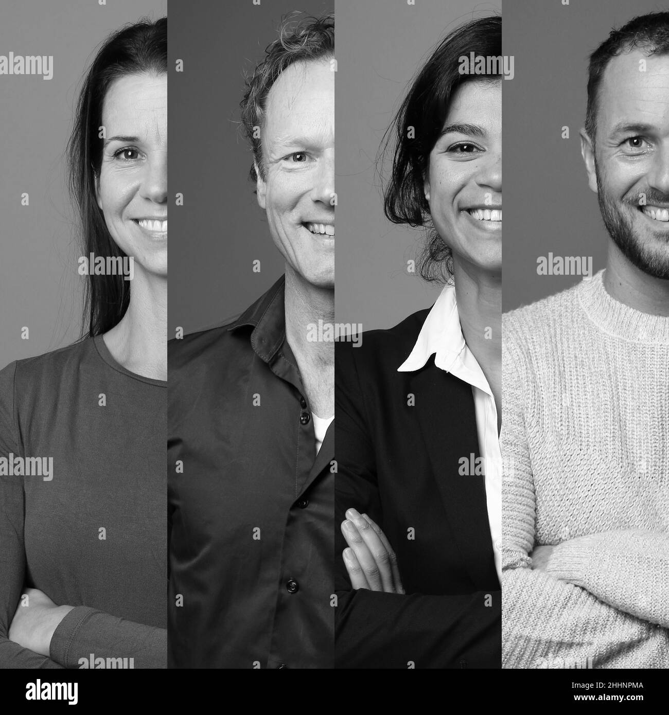 Group of people in a collage Stock Photo - Alamy