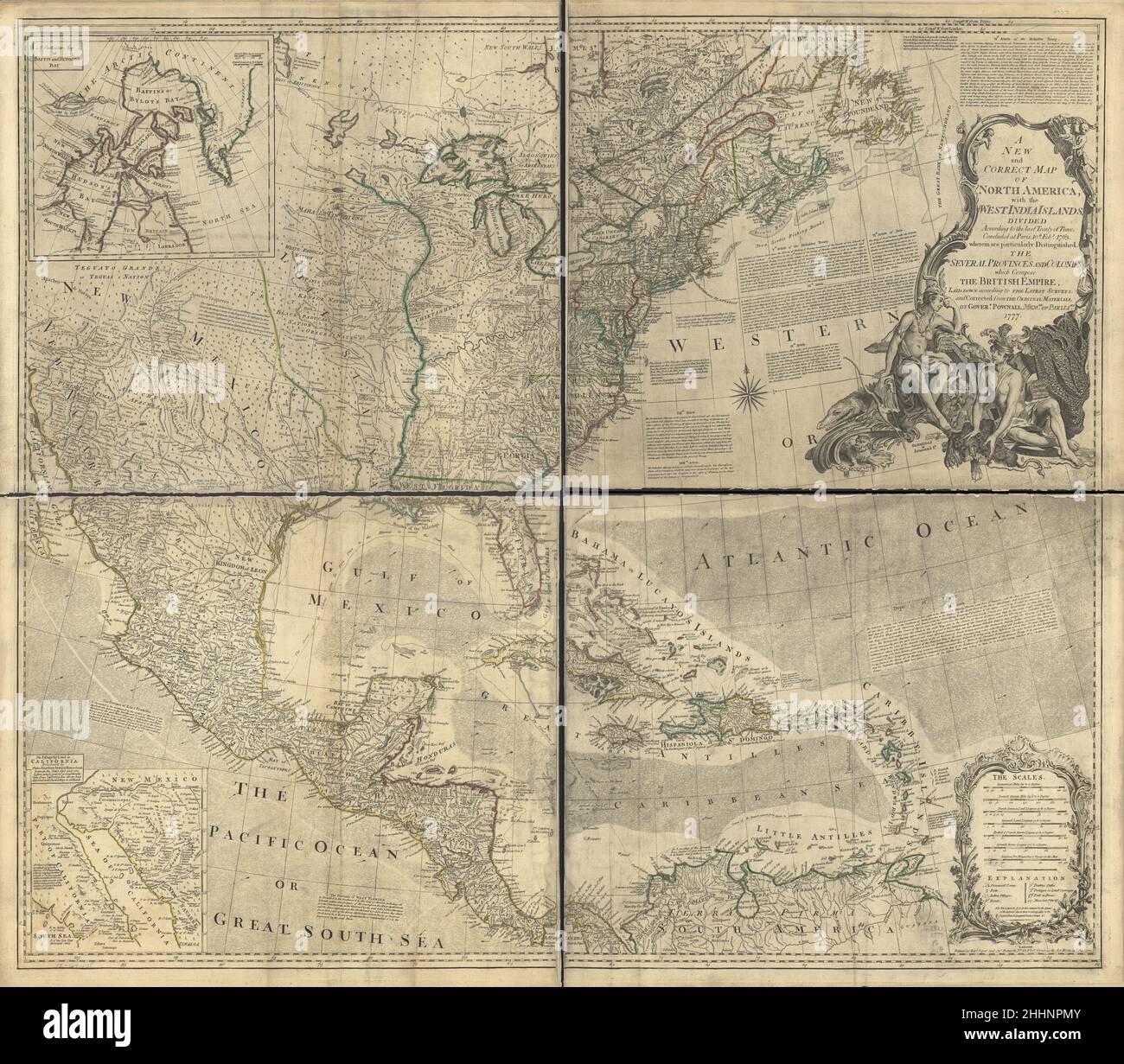North america 1763 map hi-res stock photography and images - Alamy