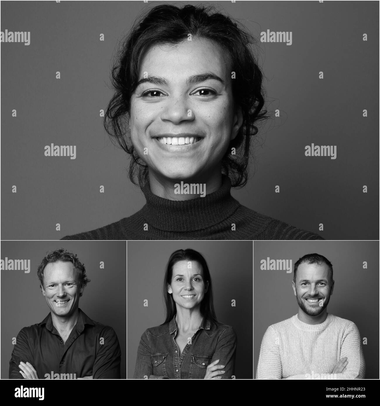 Group of people in a collage Stock Photo - Alamy