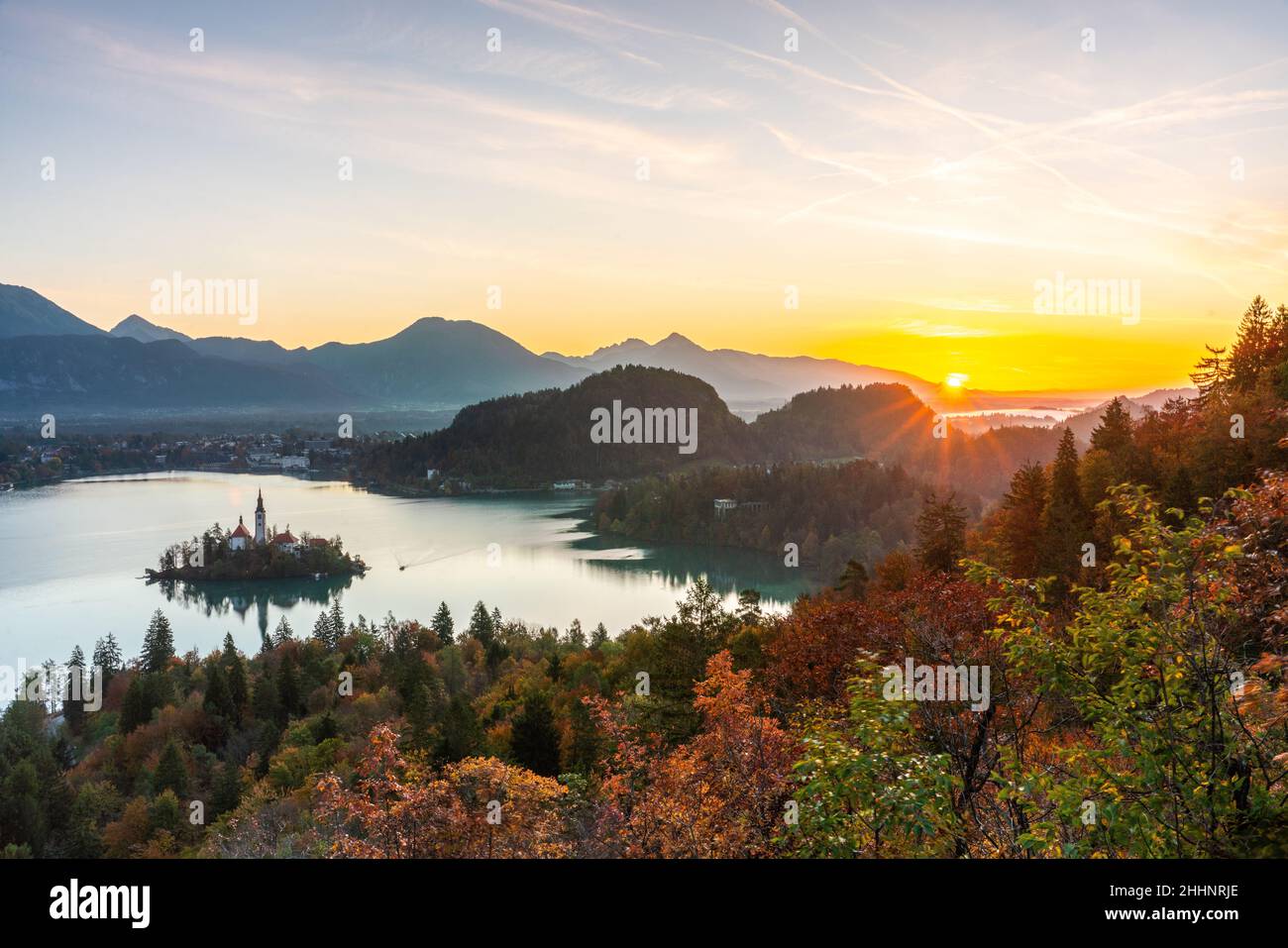 The silence of the ancient cities of Europe. Panoramic morning view of ...