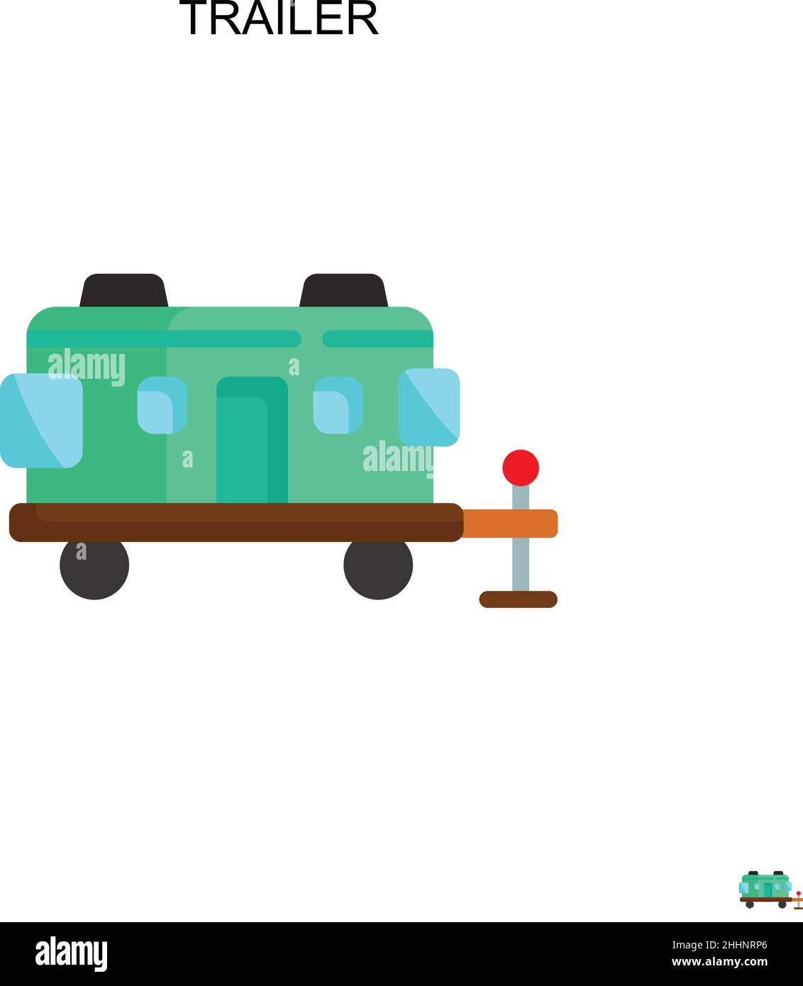 Trailer Simple vector icon.Perfect color modern pictogram on editable ...