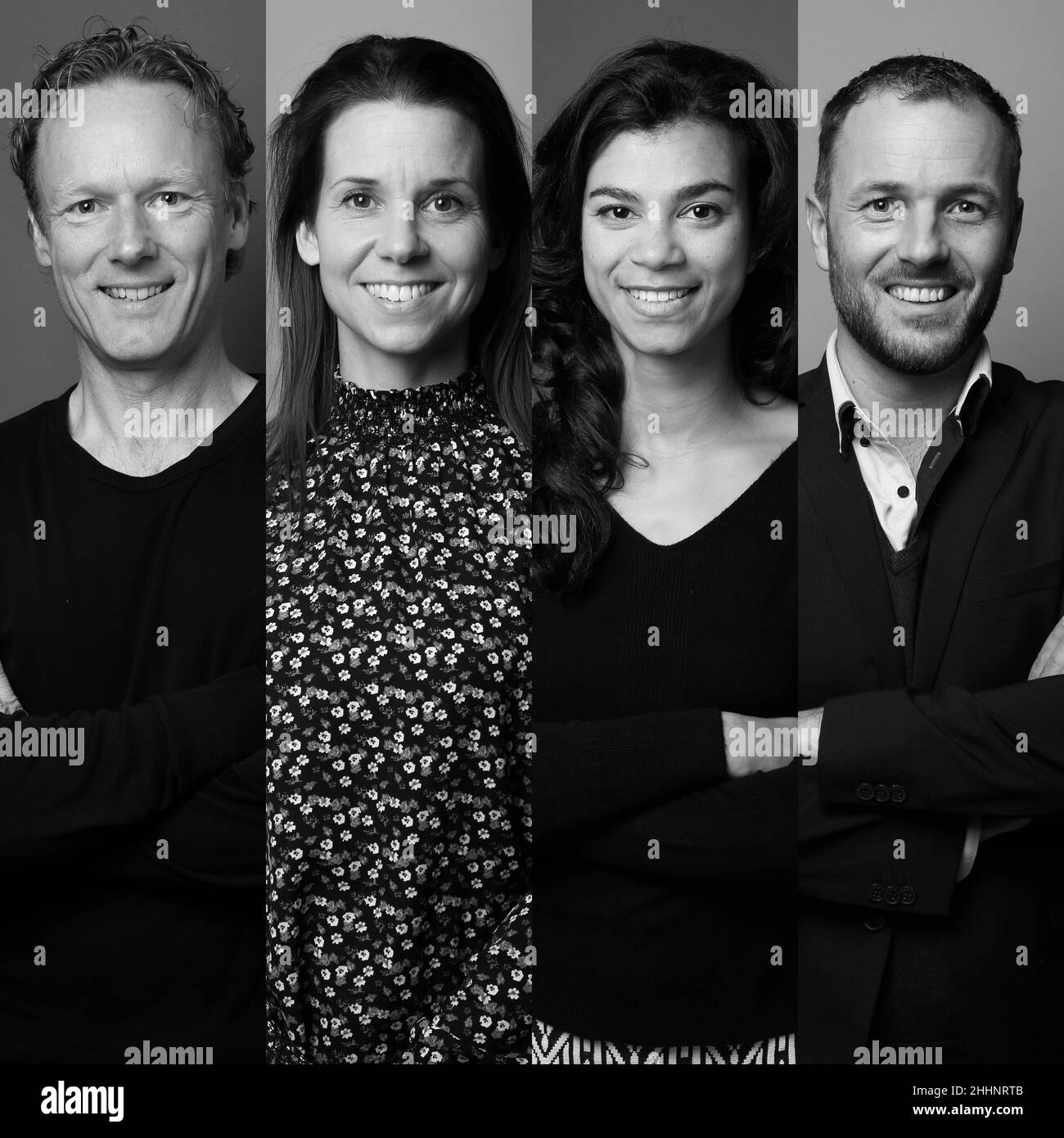 Group of people in a collage Stock Photo - Alamy
