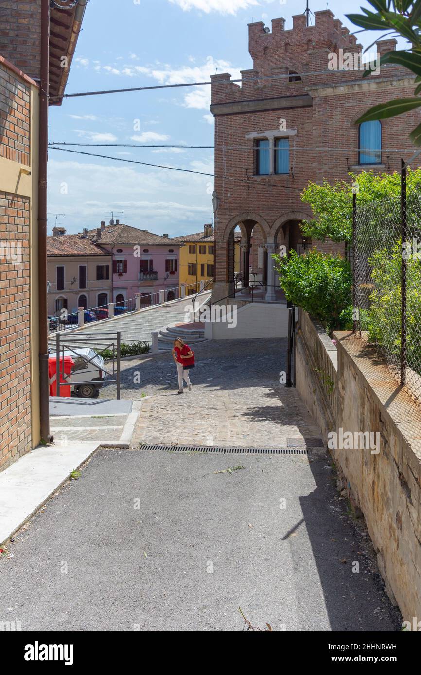 Town Hall and Civic Tower seen from Via Giuseppe Garibaldi street ...