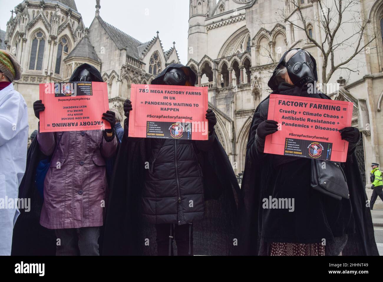 London, UK 25th January 2022. Animal rights activists gathered outside ...