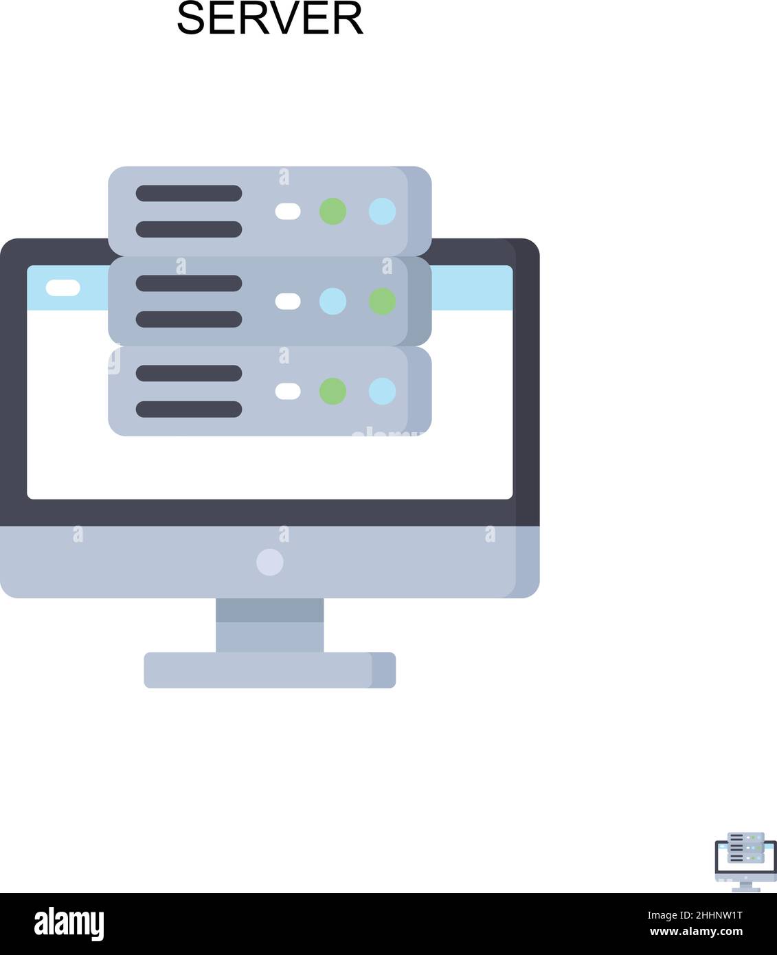 Server Simple vector icon.Perfect color modern pictogram on editable ...