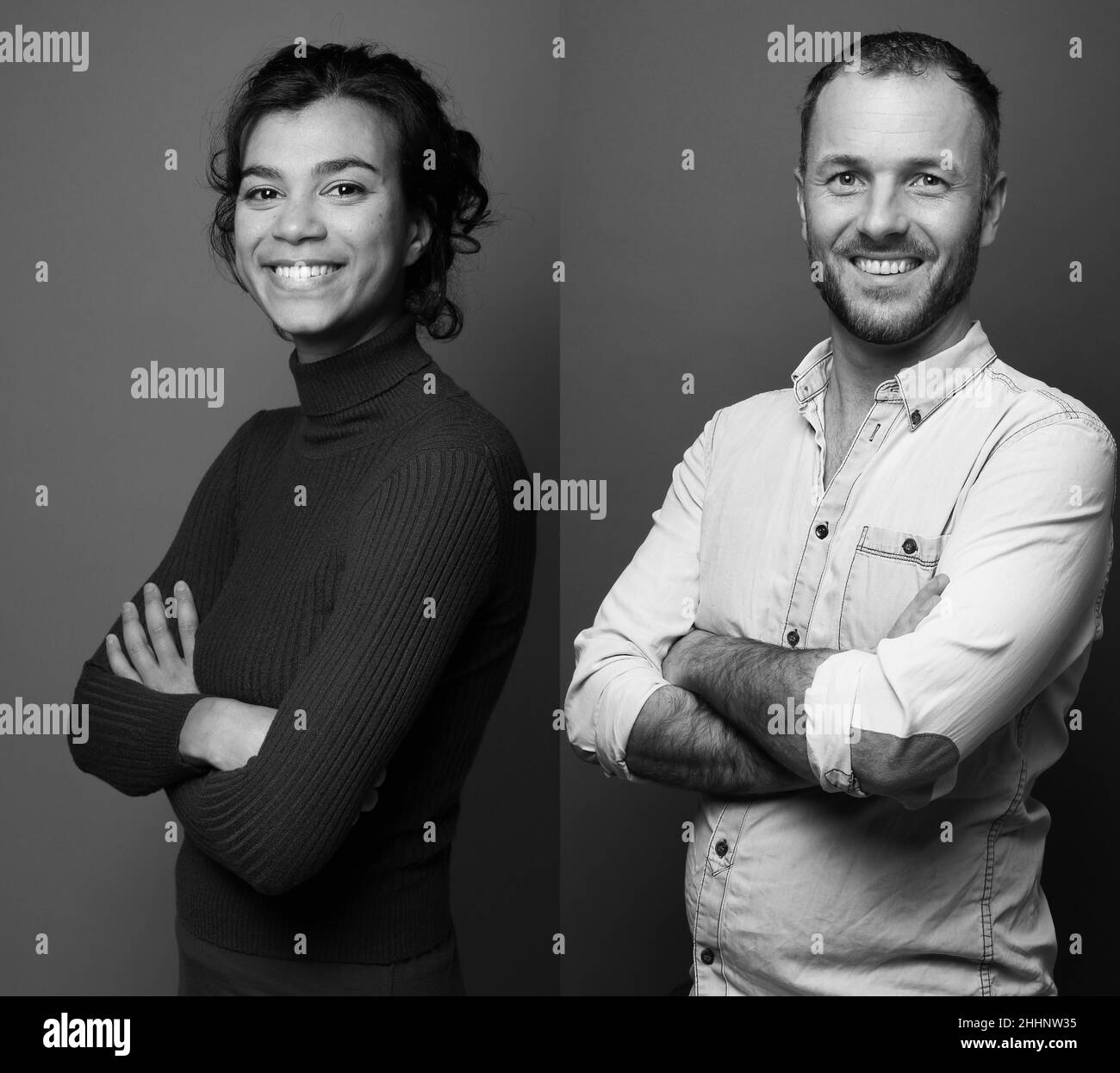 Beautiful happy people in front of a background Stock Photo - Alamy